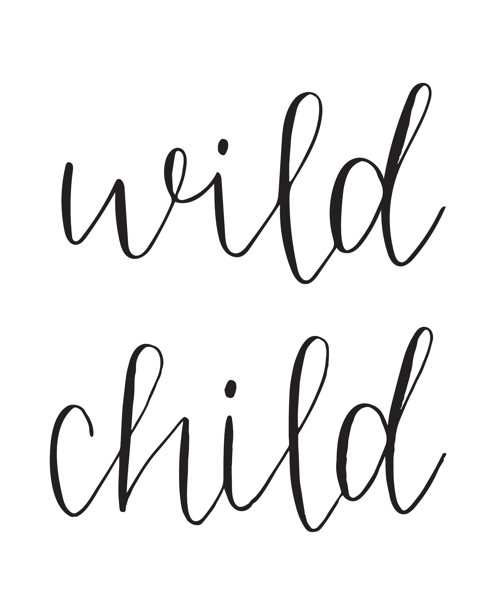 Wild Child Downloadable Print PRINTABLE ART Wall Decor - Etsy