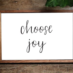 Choose Joy, Downloadable Print, PRINTABLE ART, Wall Decor, Calligraphy ...