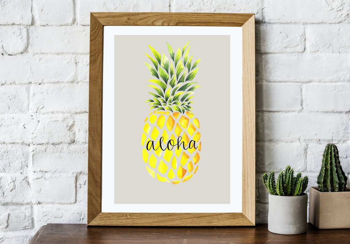 Aloha Downloadable Print Print Hawaiian Print Pineapple - Etsy