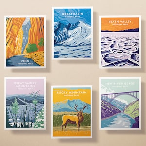 National Park Greeting Cards | Set 2 | Vintage USA Parks | Gift for ...