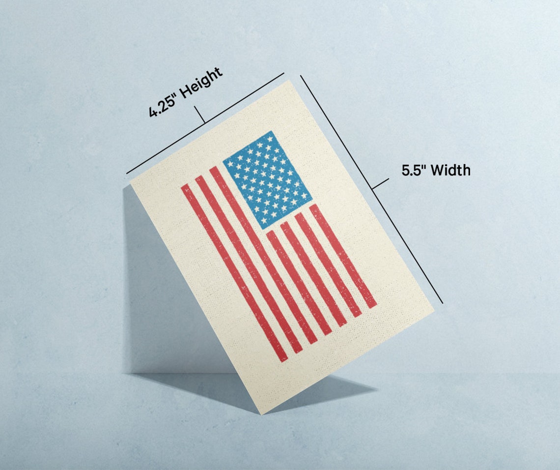 American Flag Note Cards Patriotic Greeting Cards With - Etsy