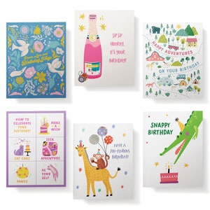 12 Assorted Funny Birthday Cards | All Ages & Genders | Eco-friendly ...