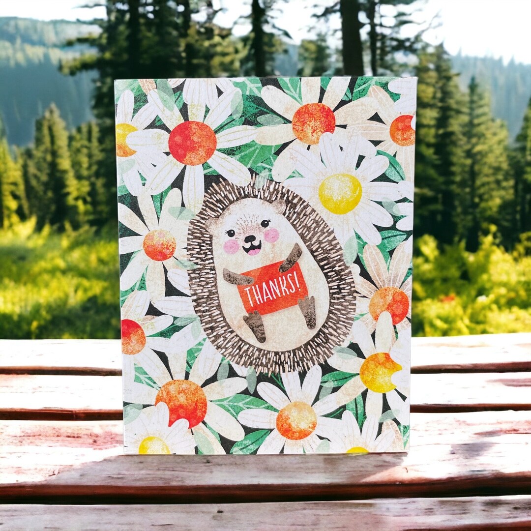Happy Hedgehog Thank You Card Available as Single Greeting - Etsy