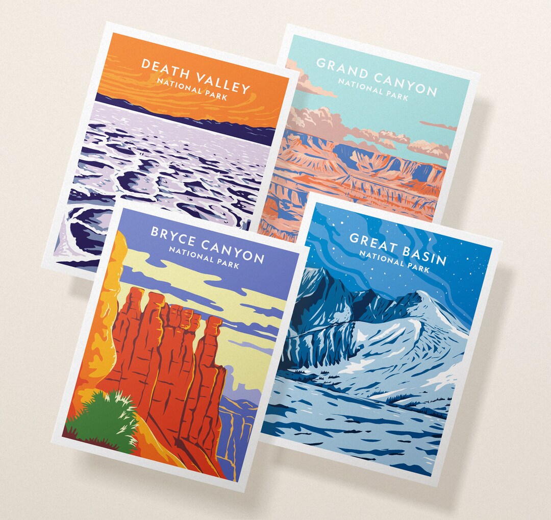 National Park Greeting Cards Set 2 Vintage USA Parks Gift for Nature ...