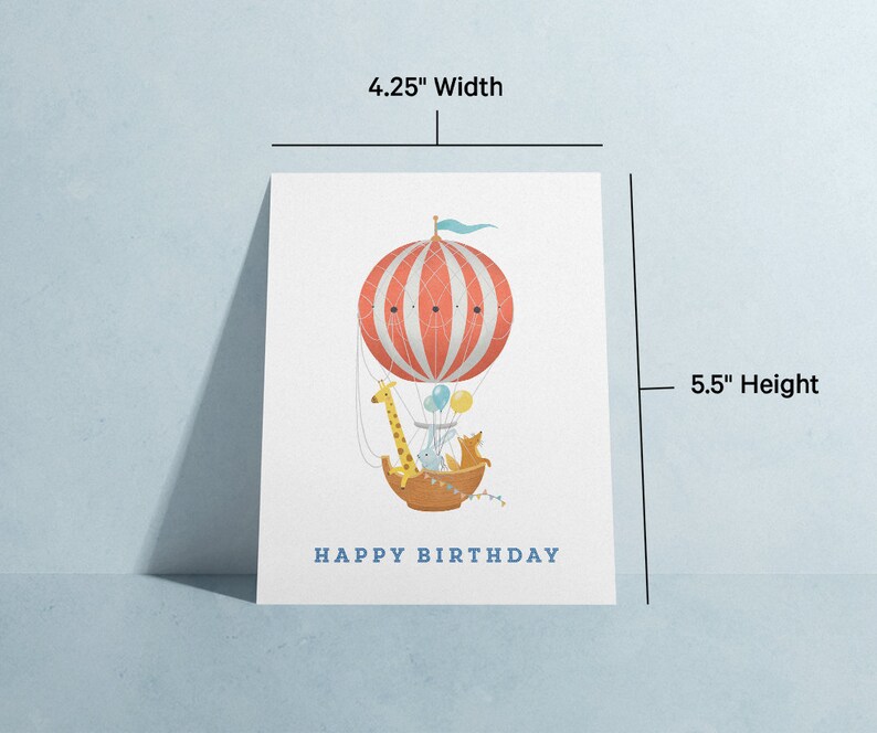 Happy Birthday Hot Air Balloon Greeting Card for Kids All - Etsy