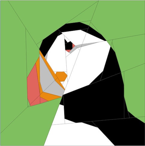Puffin Foundation Paper Piecing Pattern 12" Quilt Block Pdf Fpp* Quilt ...