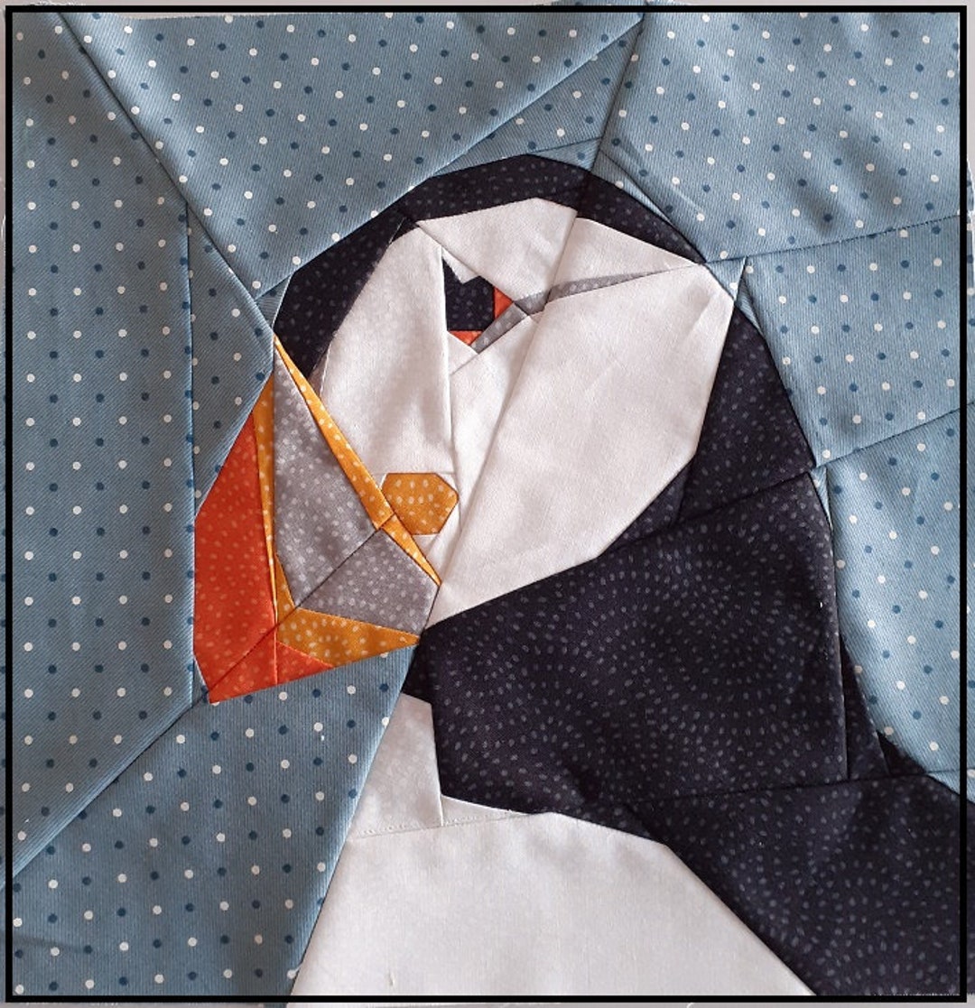 Puffin Foundation Paper Piecing Pattern 12" Quilt Block Pdf Fpp* Quilt ...