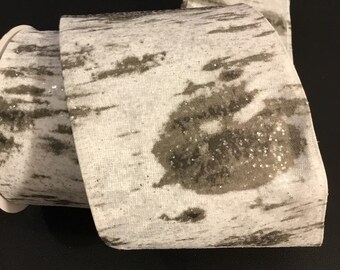 Christmas Wired Ribbon 4 Gold Birch Bark Look With - Etsy