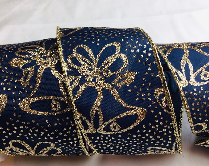 Navy and Gold Glitter Bells | Etsy