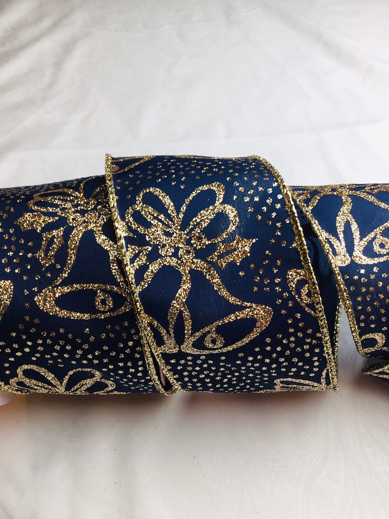 Navy and Gold Glitter Bells - Etsy
