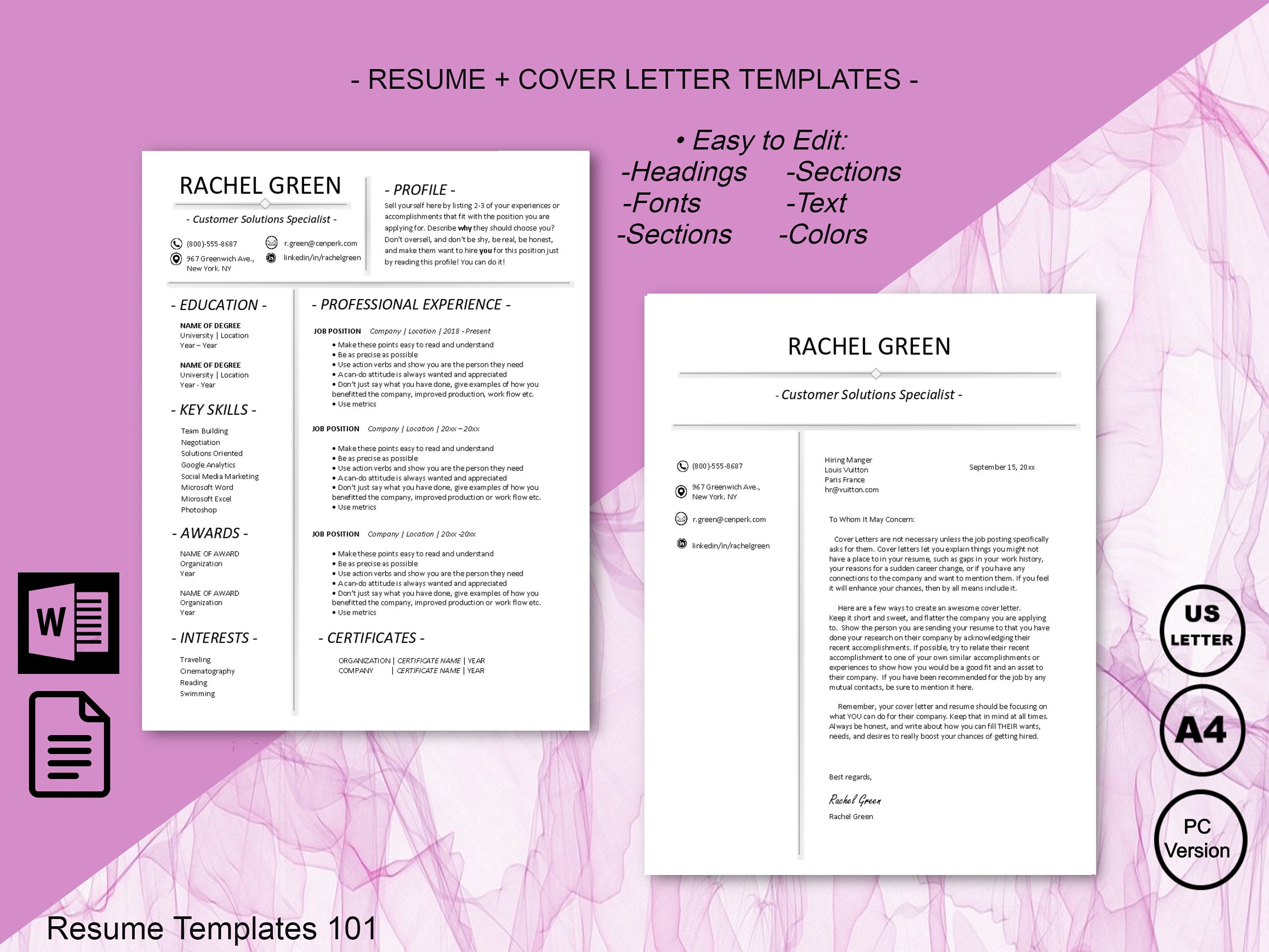 Customer Service Resume | Retail Sales, Customer Care Rep, Hospitality ...