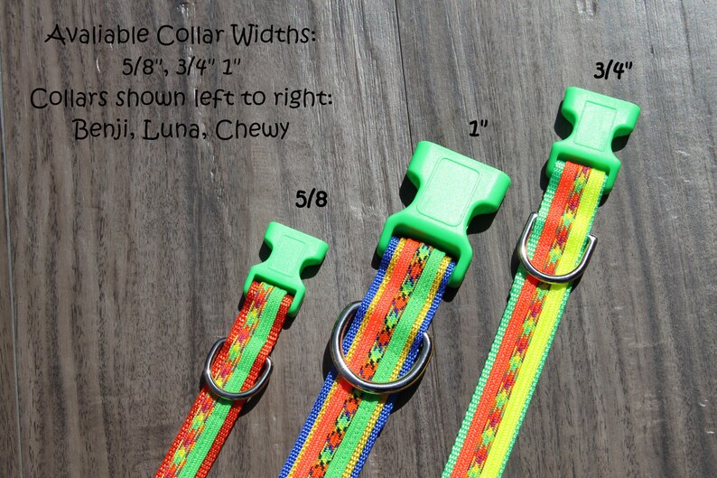 Neon Little Dog Collar: Orange & Green Adjustable Puppy Collar - Etsy