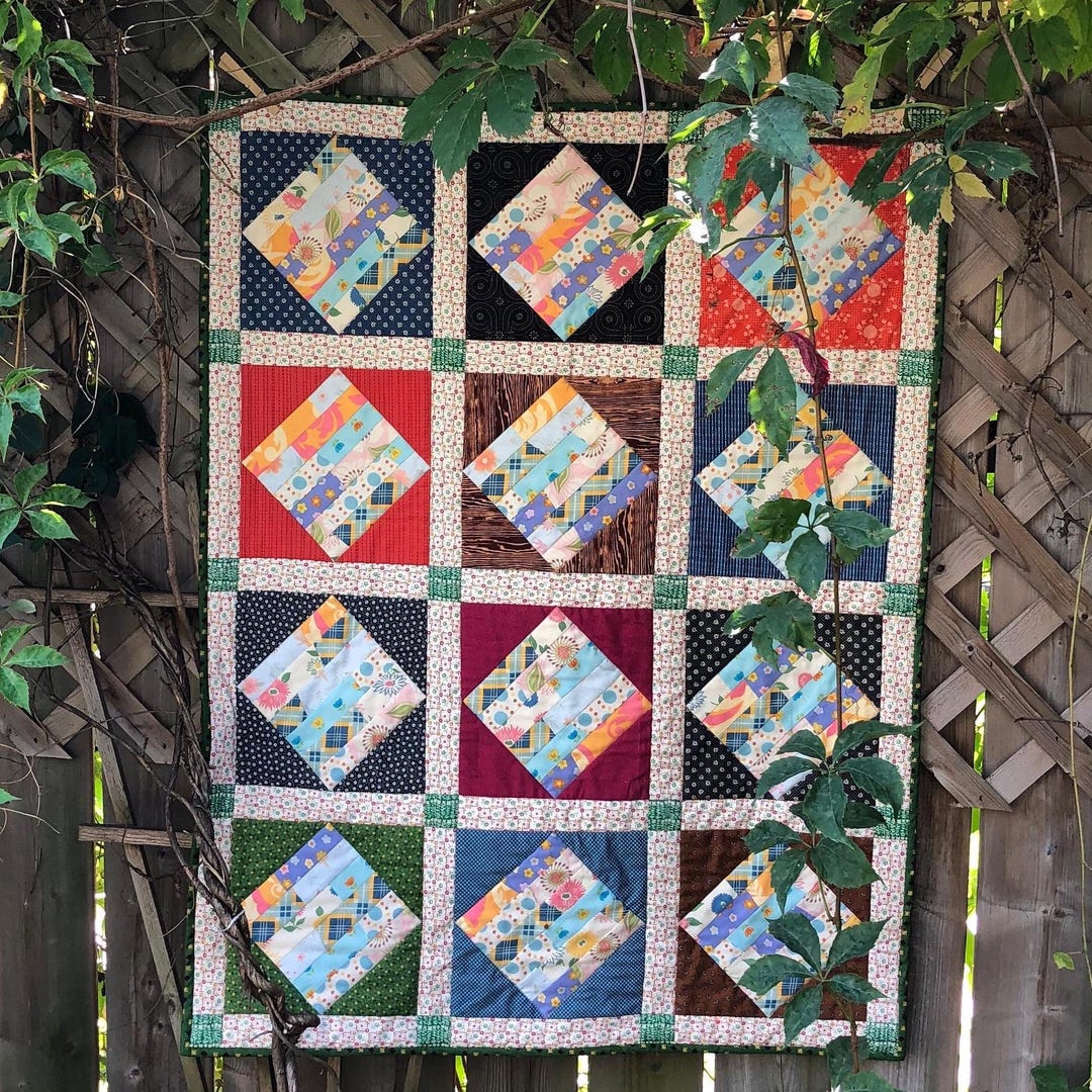 Scrappy Patchwork ZERO WASTE Baby Quilt, Made by Scissorgirls 100% ...