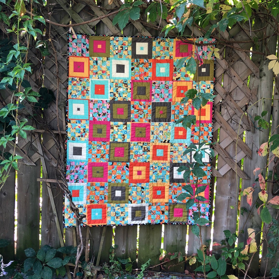 Tomodachi Patchwork Baby Quilt, Crib Sized, Handmade by Scissorgirls ...