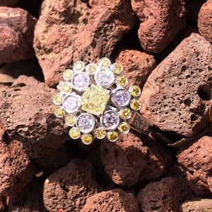 Fancy Color Diamonds Ring - Etsy
