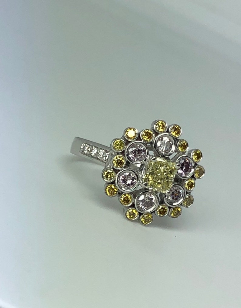 Fancy Color Diamonds Ring - Etsy