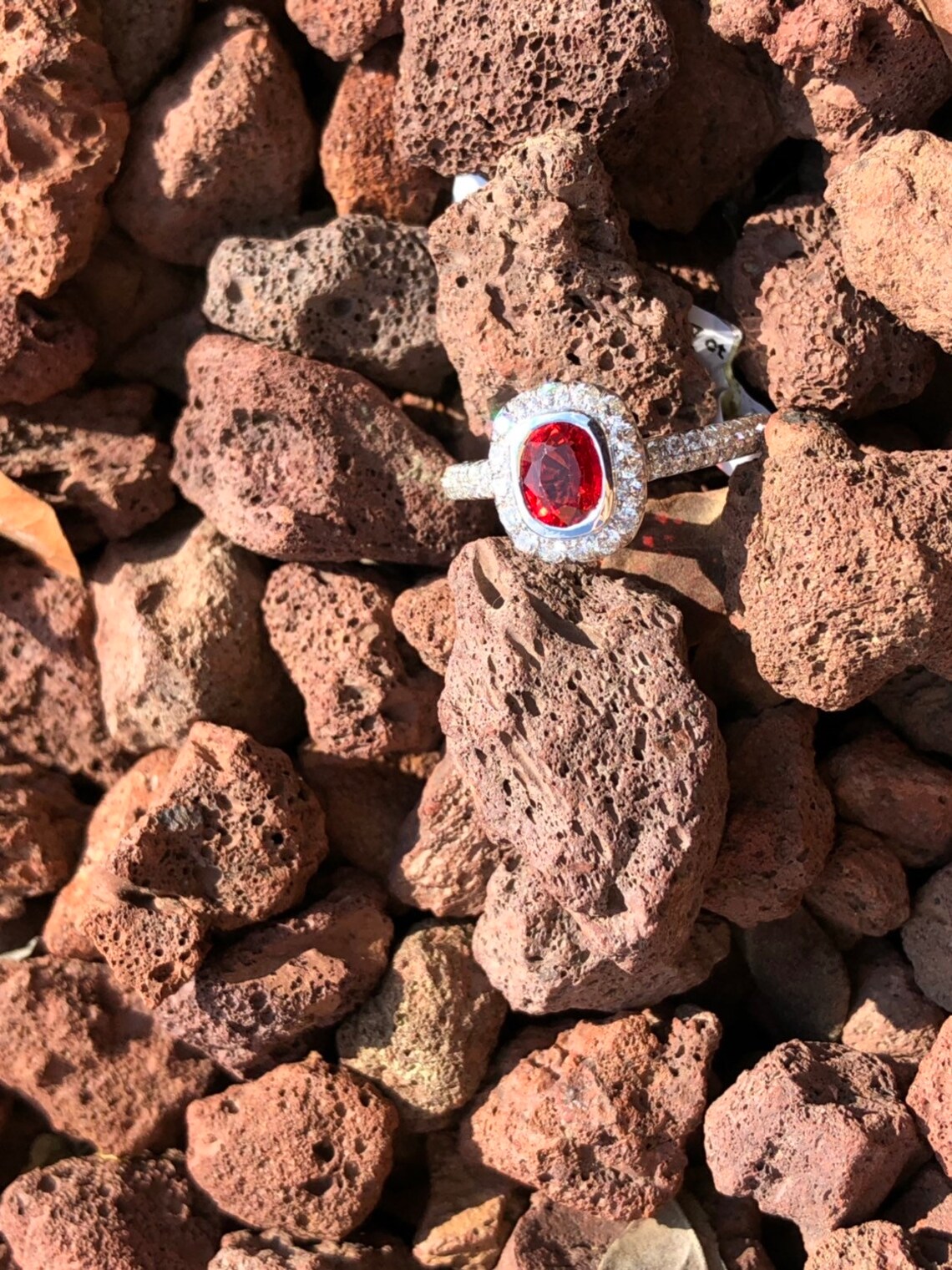 Red Sapphire&diamonds Ring - Etsy