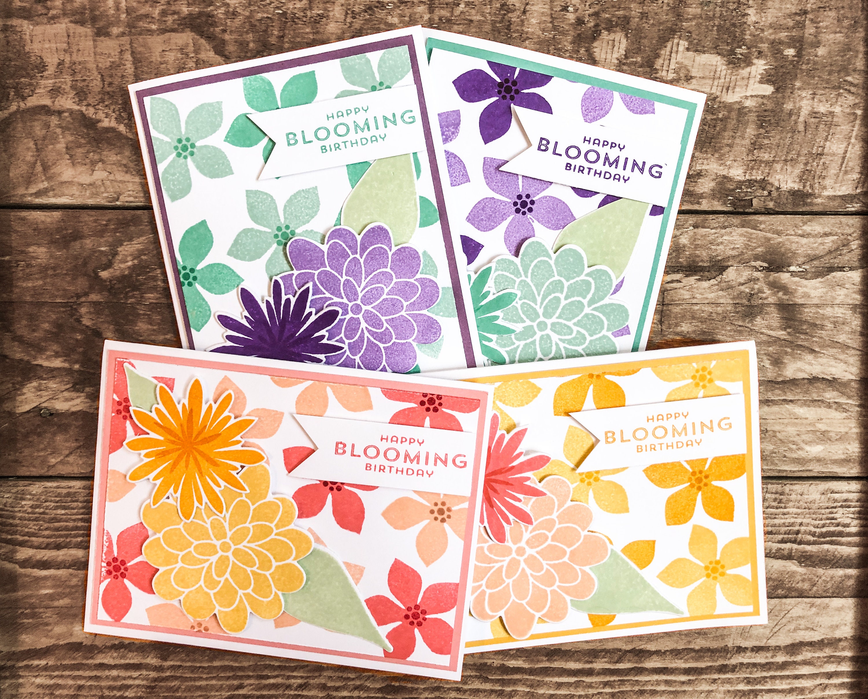 Greeting Cards Paper & Party Supplies 4 Handmade Happy Blooming ...