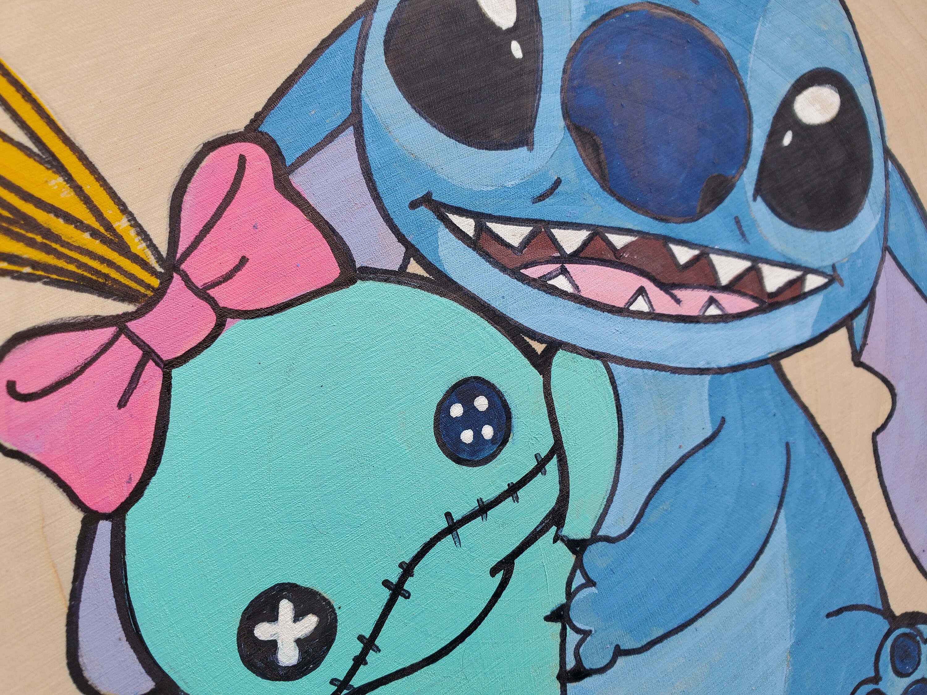 Stitch Wall Decor Wood Slice Art Stitch Art Lilo & | Etsy