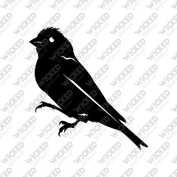 Finch Silhouette Svg Cricut Cut File Digital Download Resizeable Vector ...