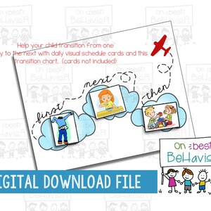 First Next Then Chart Kids Autism Visual ABA Therapy Toddler Smooth ...