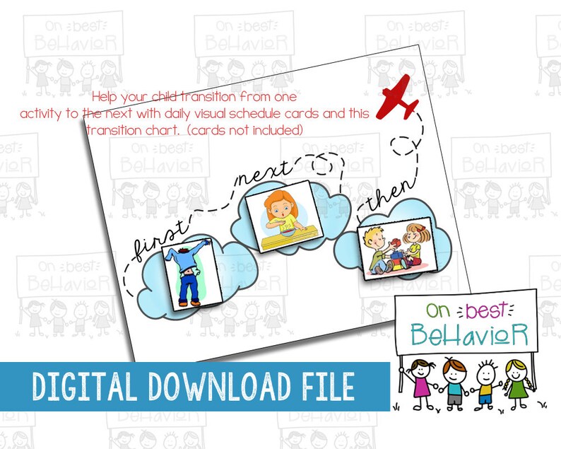 First Next Then Chart Kids Autism Visual ABA Therapy Toddler Smooth ...