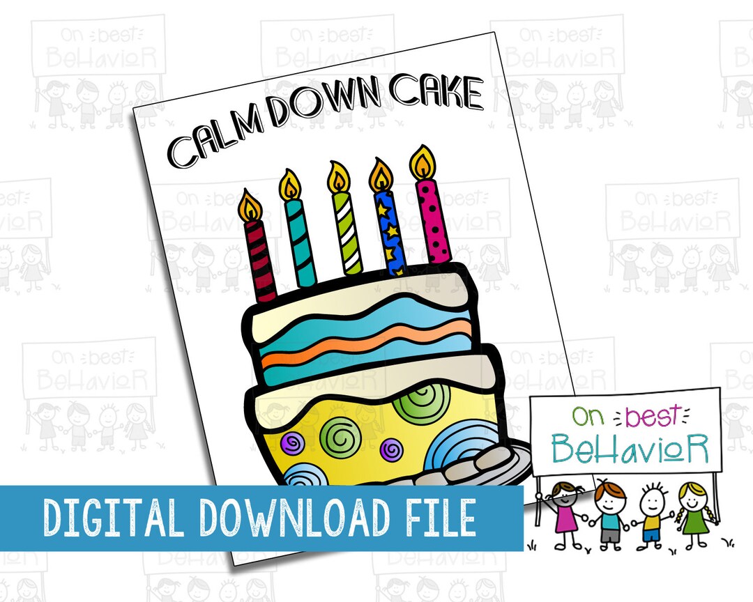 Calm Down Chart Kids 5 Deep Breaths Autism Visual Aid Toddler Social ...