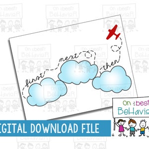 First Next Then Chart Kids Autism Visual ABA Therapy Toddler Smooth ...