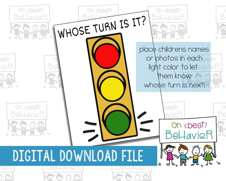 Whose Turn Chart Kids Toddler Autism Visual ABA Therapy Taking Turns ...