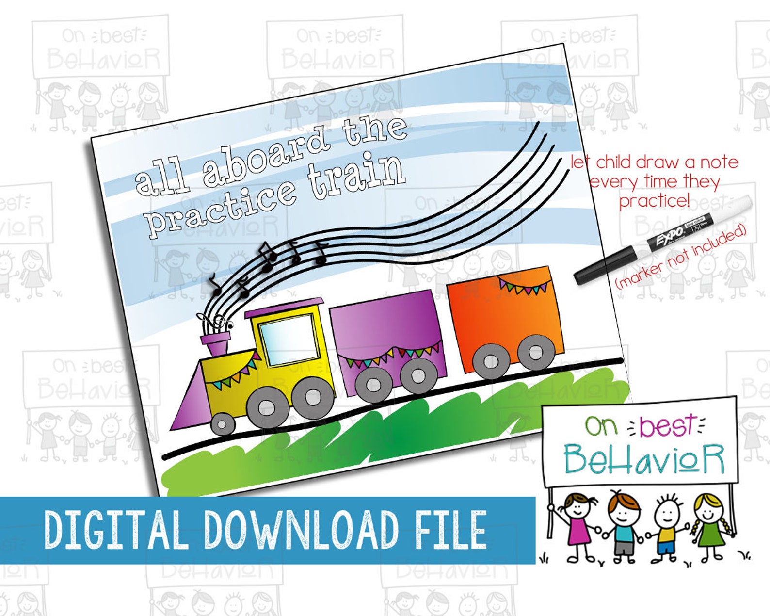 Music Piano Practice Incentive Chart Kids Behavior Toddler Token Board ...