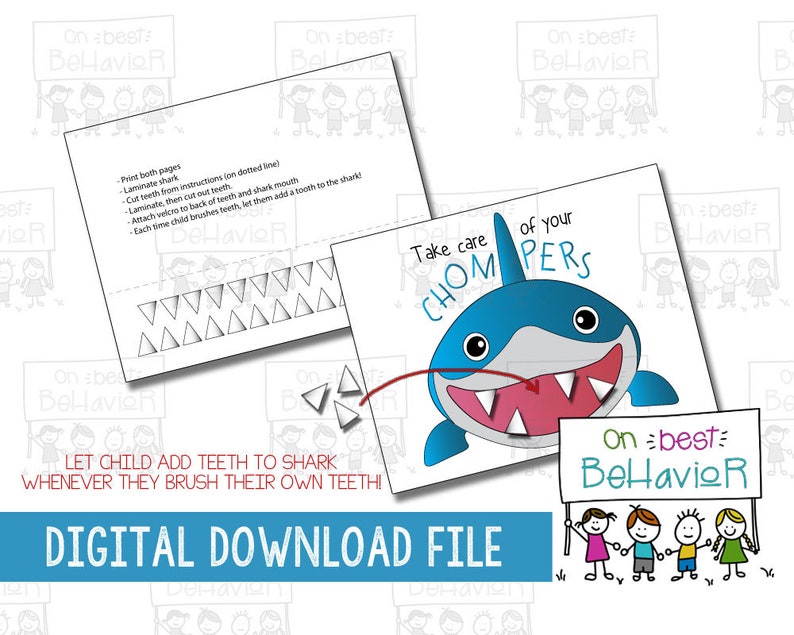 Brushing Teeth Chart Bedtime Routine Kids Toddler Brush Teeth Incentive ...