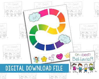 Reward Chart Kids Behavior Toddler Token Board Incentive Autism Digital ...