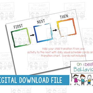First Next Then Chart Kids Autism Visual ABA Therapy Toddler Smooth ...