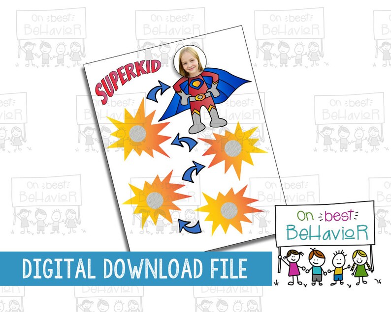 Take Turns Chart Kids Toddler Superhero Behavior Chore Digital Download ...