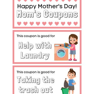 Printable Mother’s Day Coupon Book – DIY Gift for Mom From Kids ...