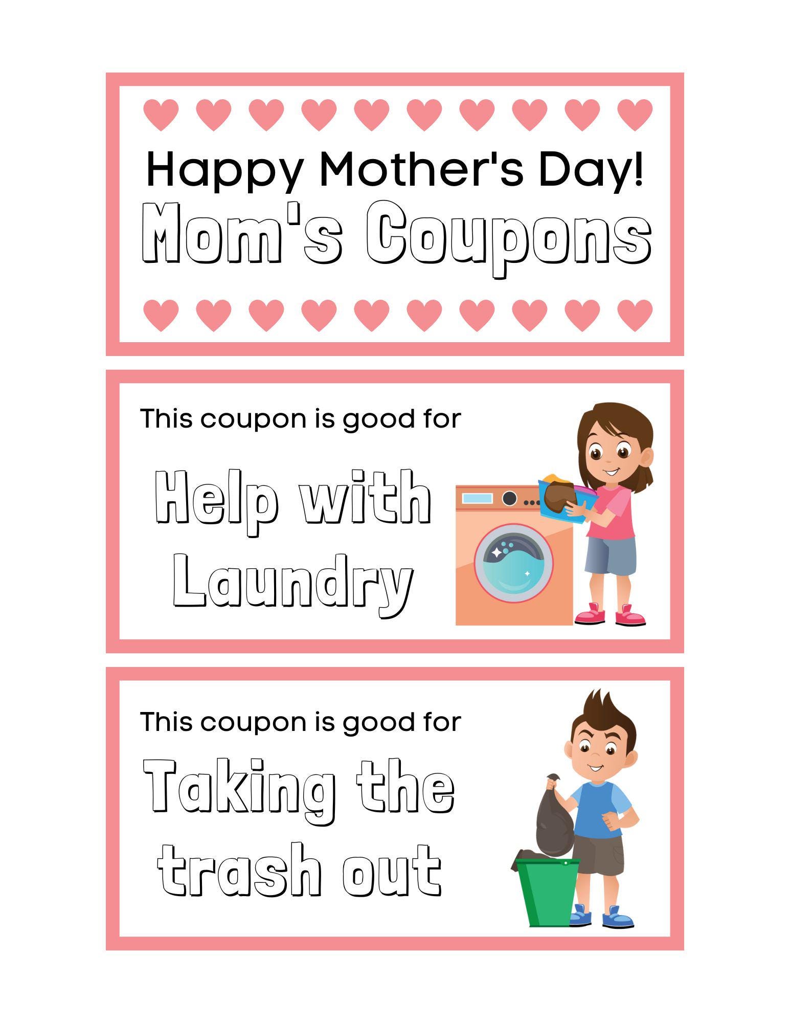 Printable Mother’s Day Coupon Book – DIY Gift for Mom From Kids ...