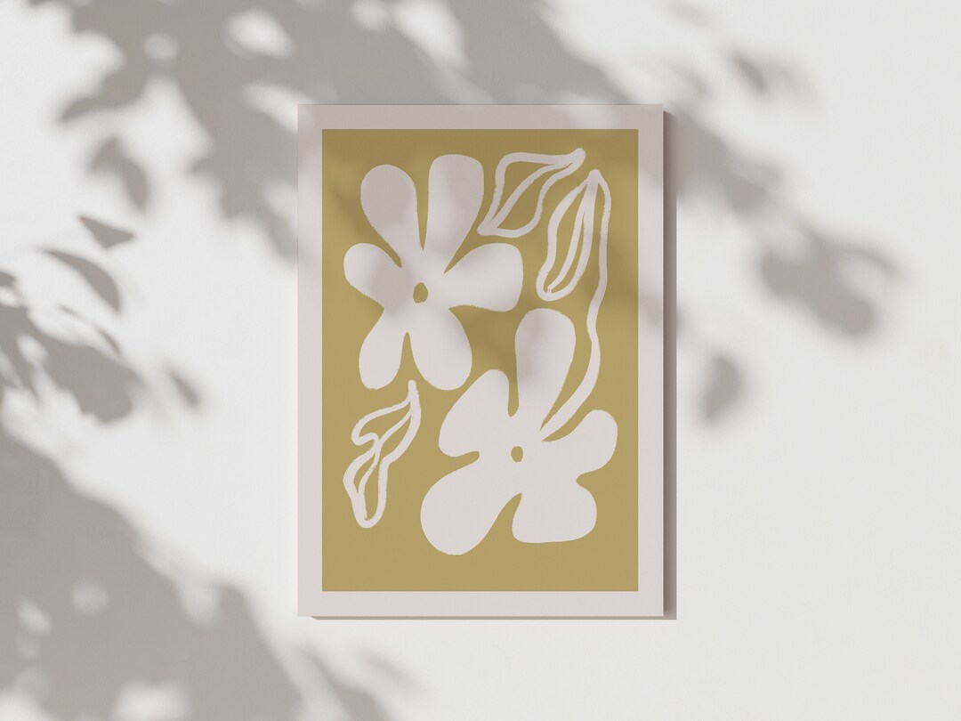 Abstract Flower Print | Yellow Color | Fun Flower Print | Modern Art ...