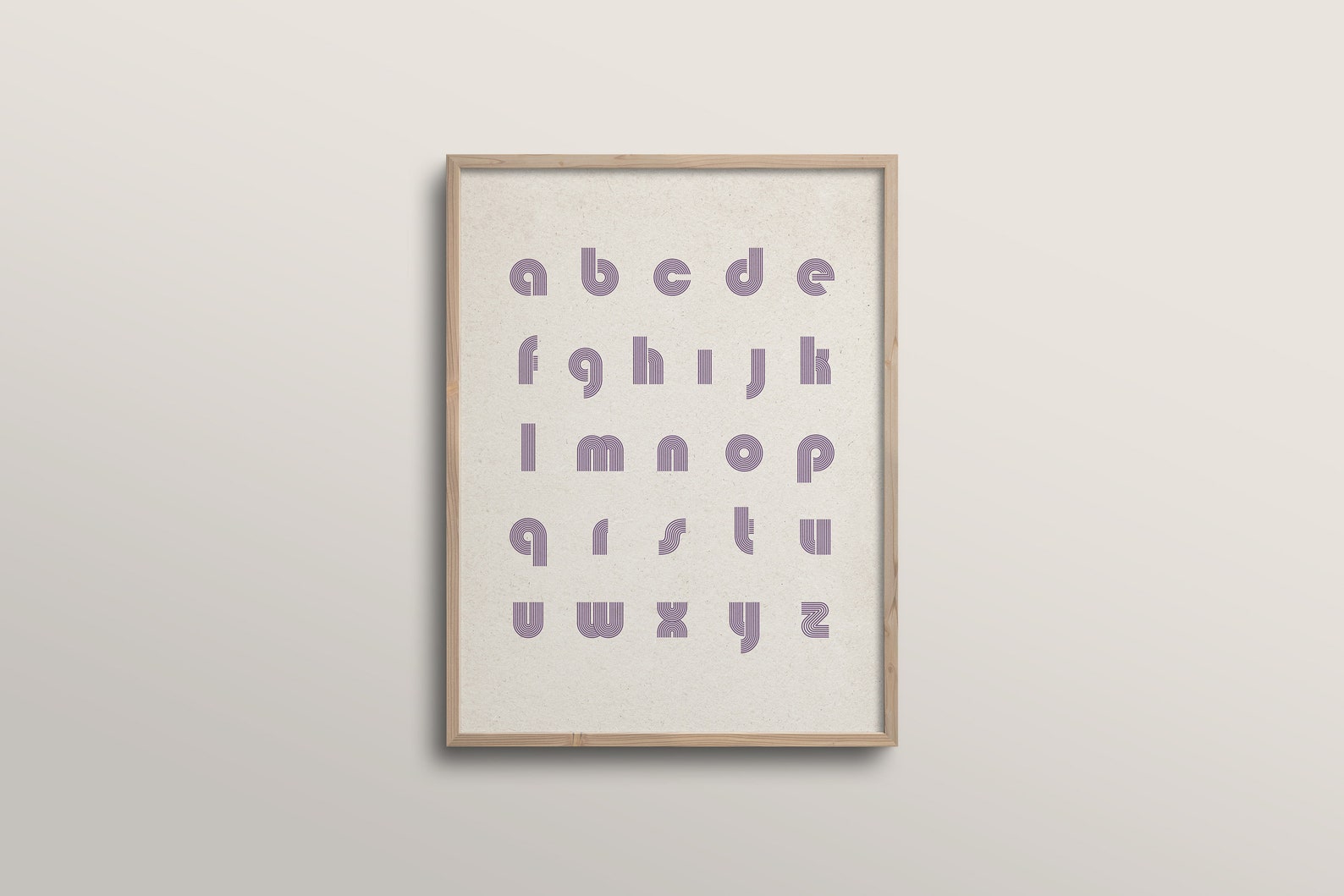 Retro Alphabet Poster Purple Instant Download Kids Art Nursery Wall Art ...