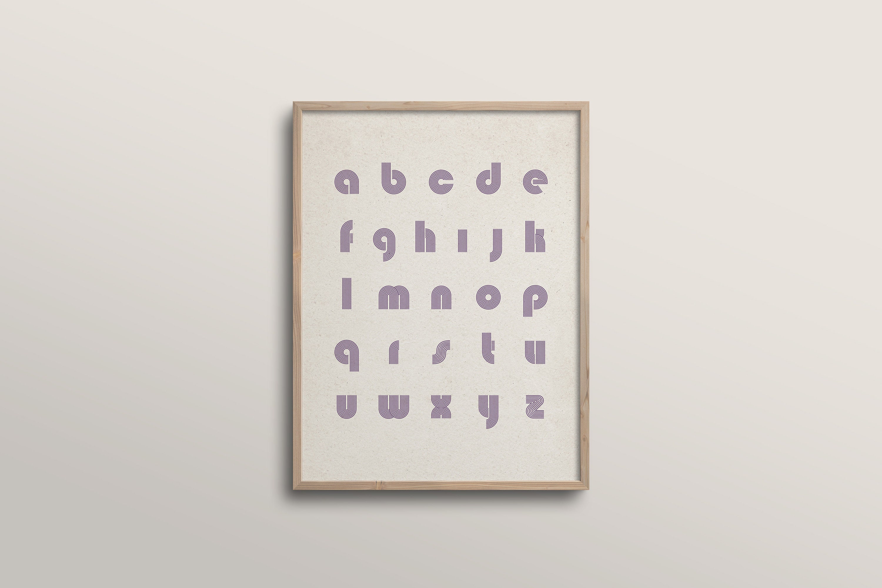 Retro Alphabet Poster Purple Instant Download Kids Art Nursery Wall Art ...