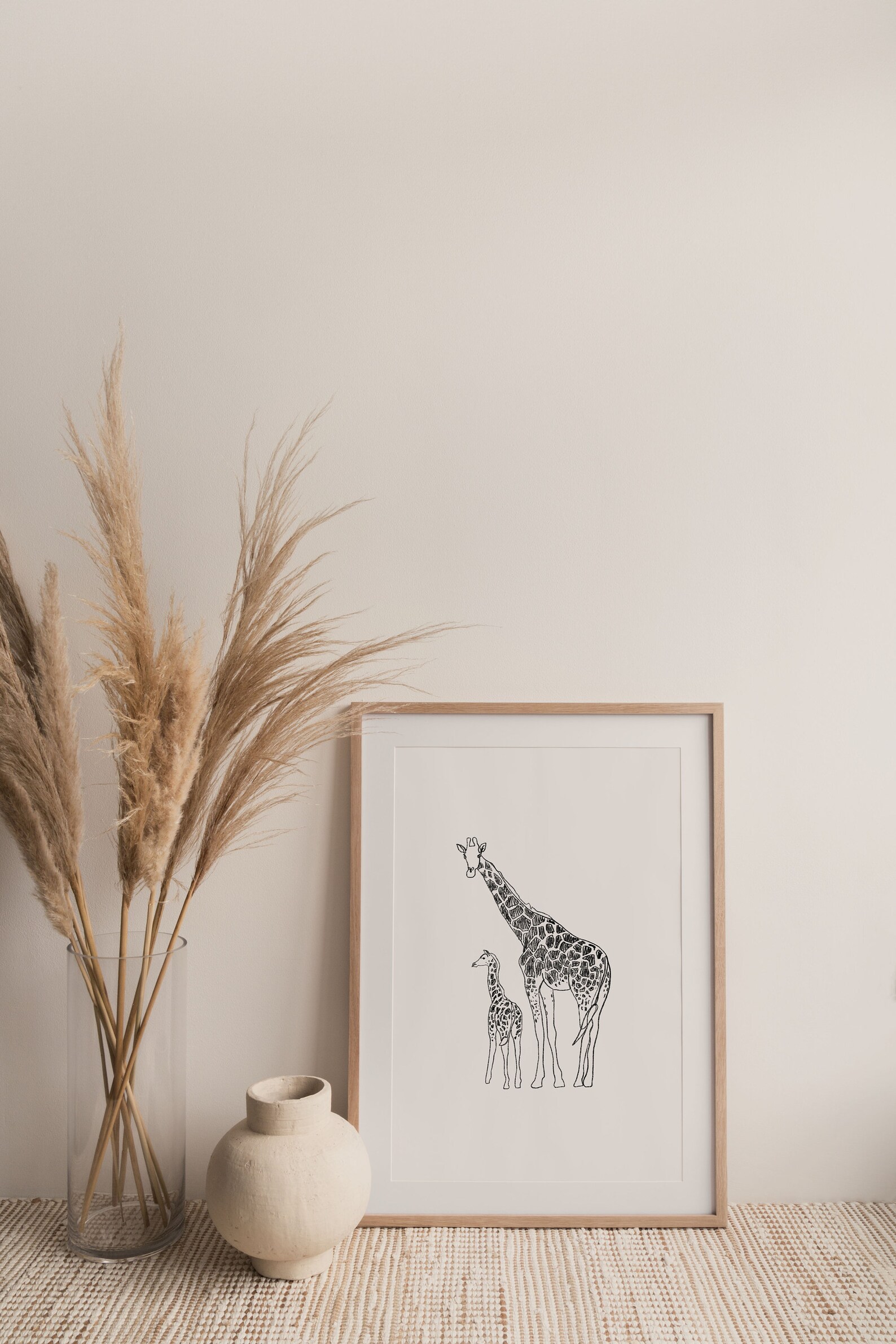 Giraffe Line Art Line Drawing Instant Download Minimalist | Etsy