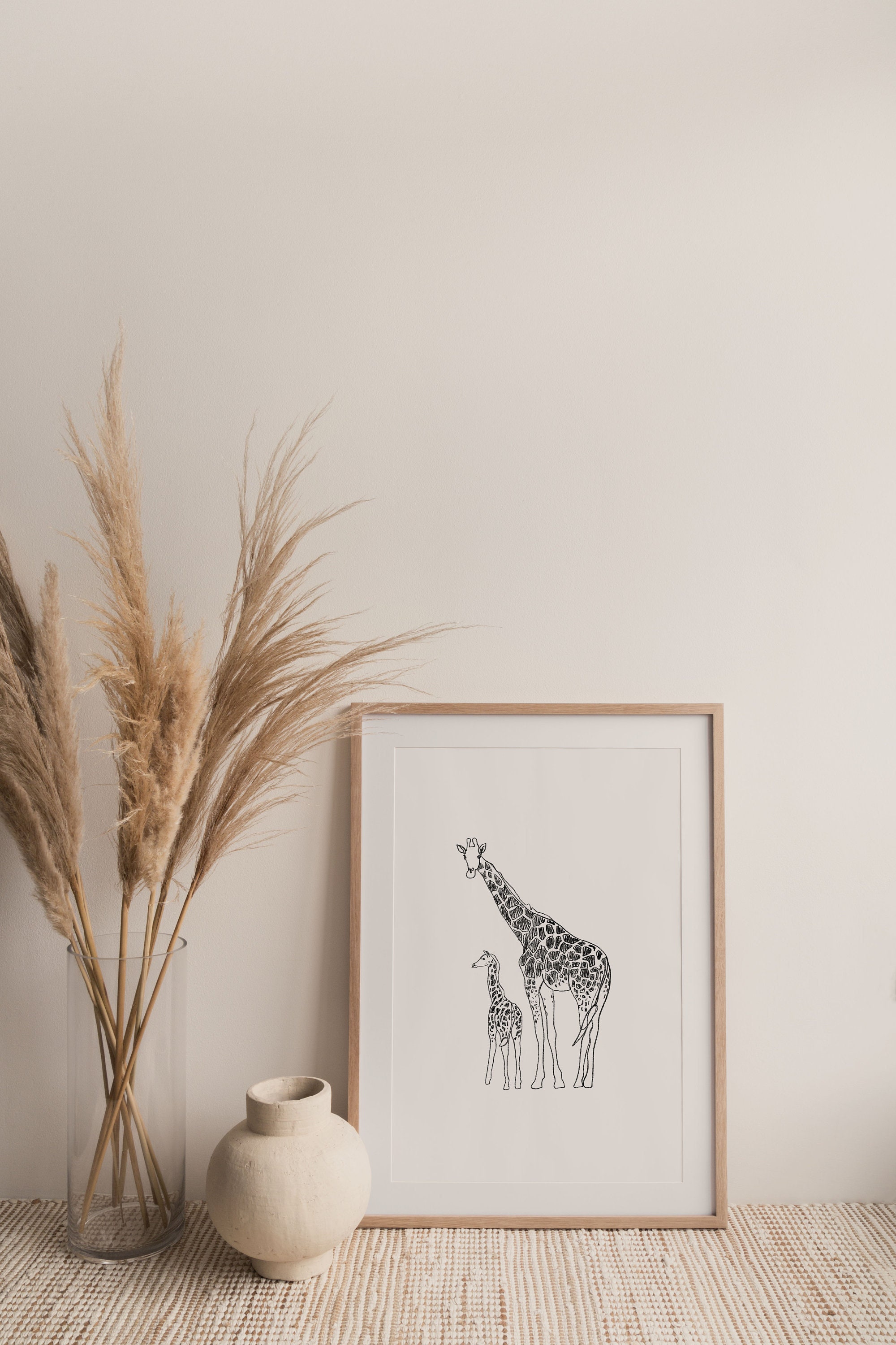 Giraffe Line Art Line Drawing Instant Download Minimalist | Etsy