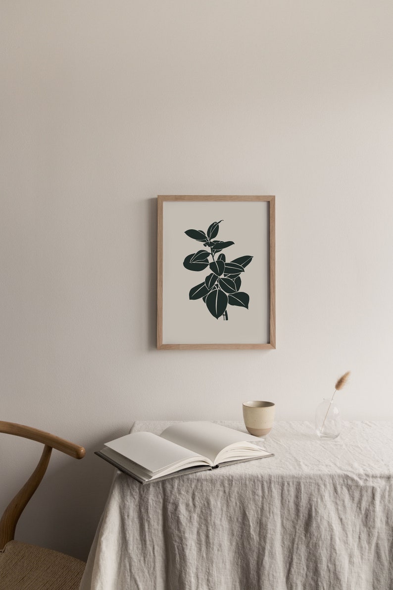 Rubber Tree Print Botanical Illustration Downloadable - Etsy