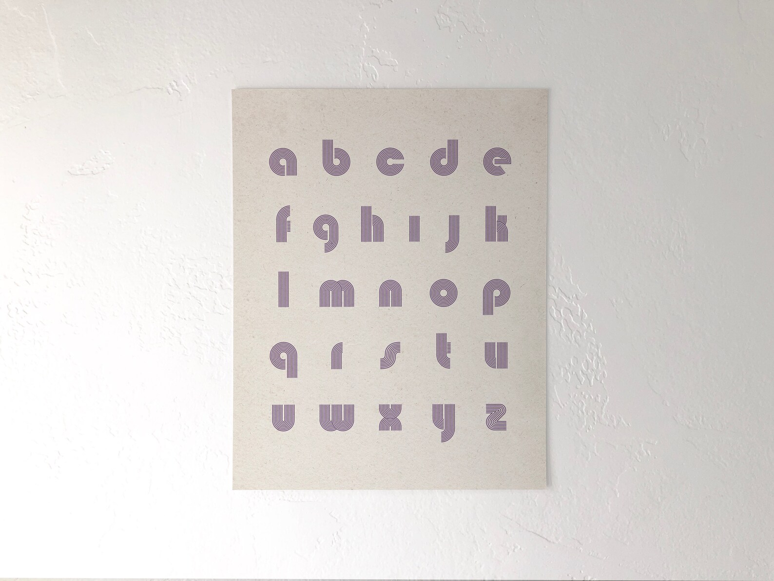 Retro Alphabet Poster Purple Instant Download Kids Art Nursery Wall Art ...