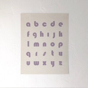 Retro Alphabet Poster Purple Instant Download Kids Art Nursery Wall Art ...