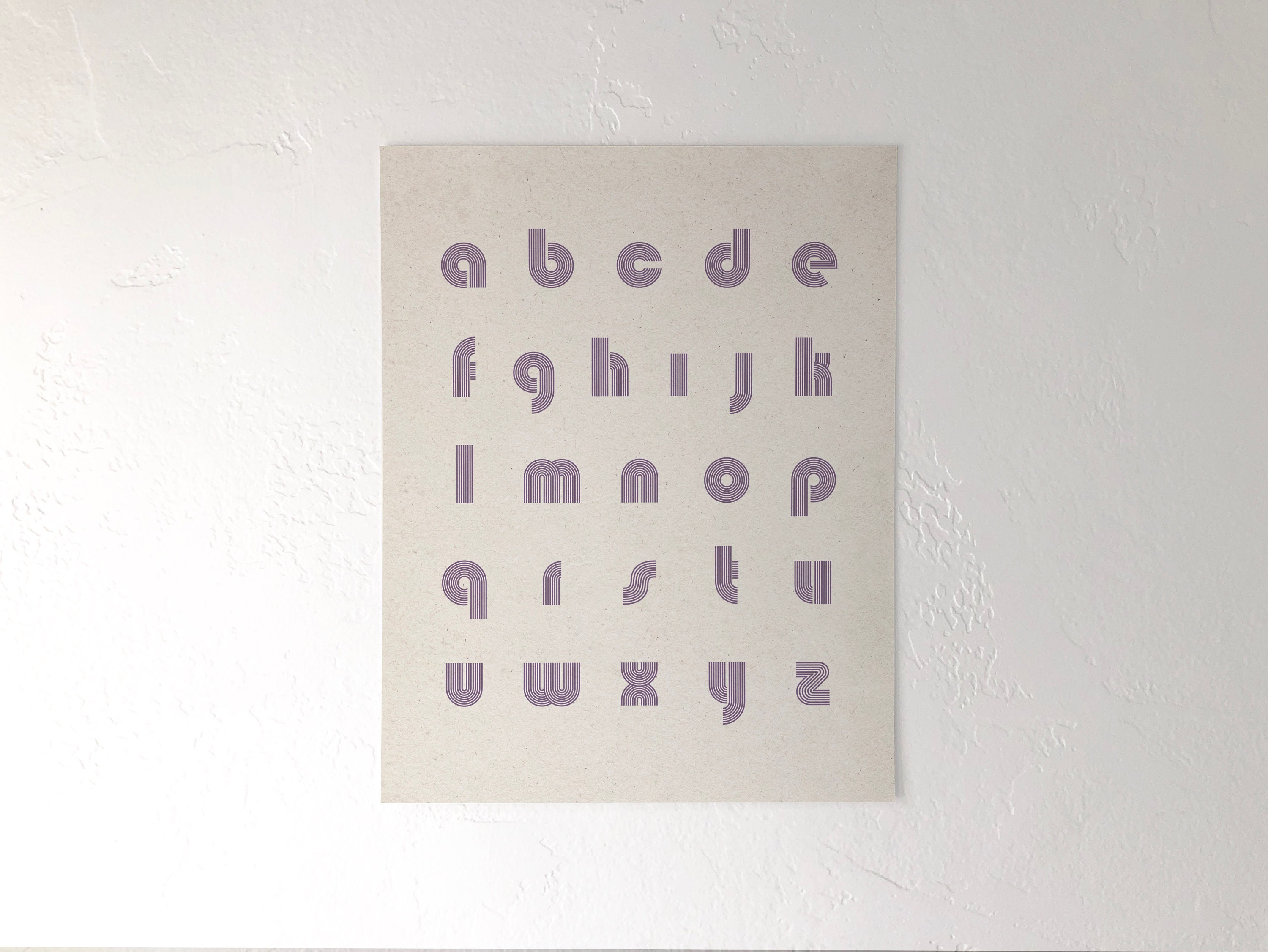 Retro Alphabet Poster Purple Instant Download Kids Art Nursery Wall Art ...