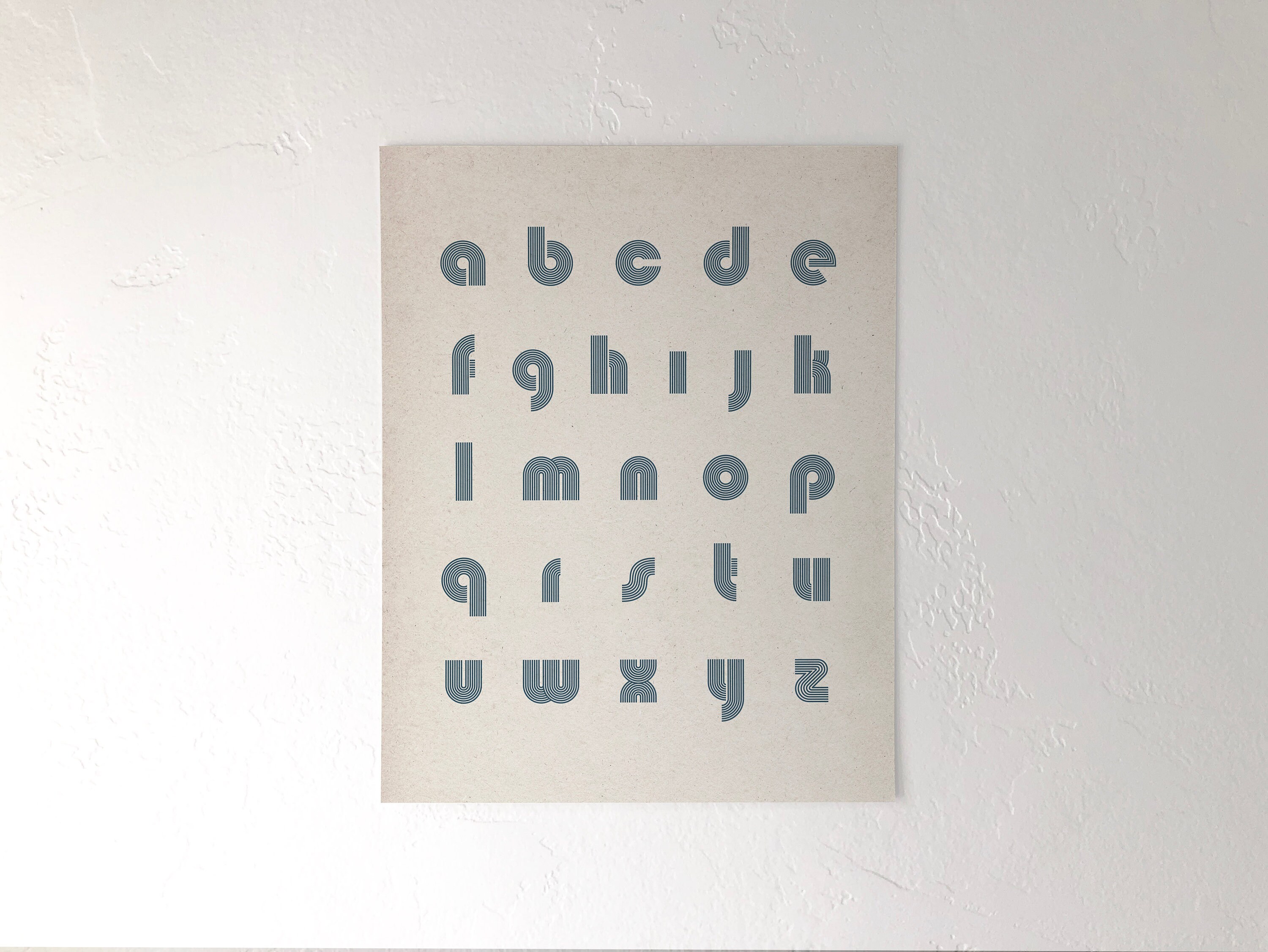 Retro Alphabet Poster Blue Instant Download Kids Art - Etsy