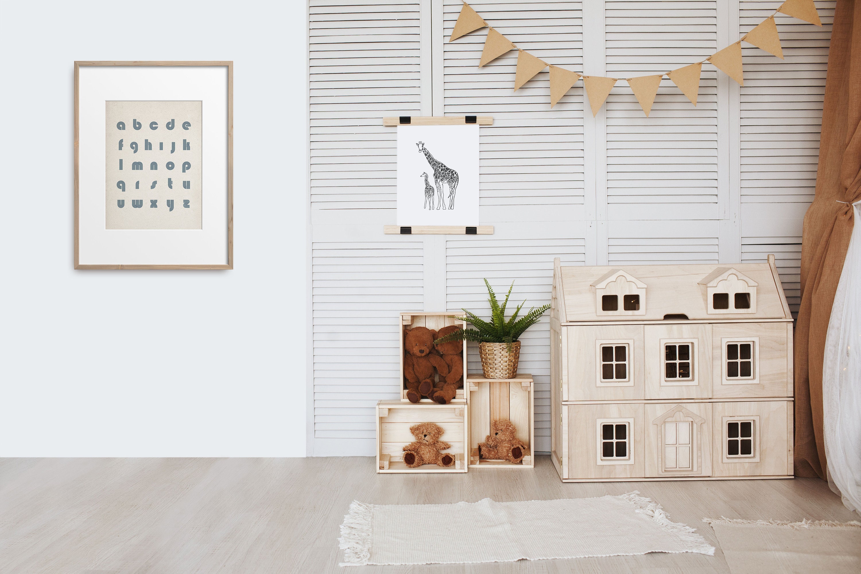 Retro Alphabet Poster Blue Instant Download Kids Art - Etsy