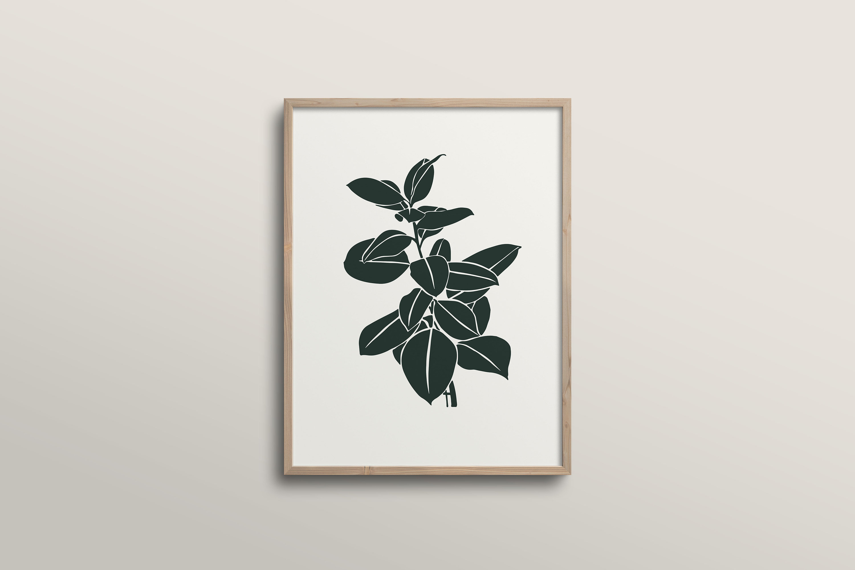 Rubber Tree Print Botanical Illustration Downloadable - Etsy