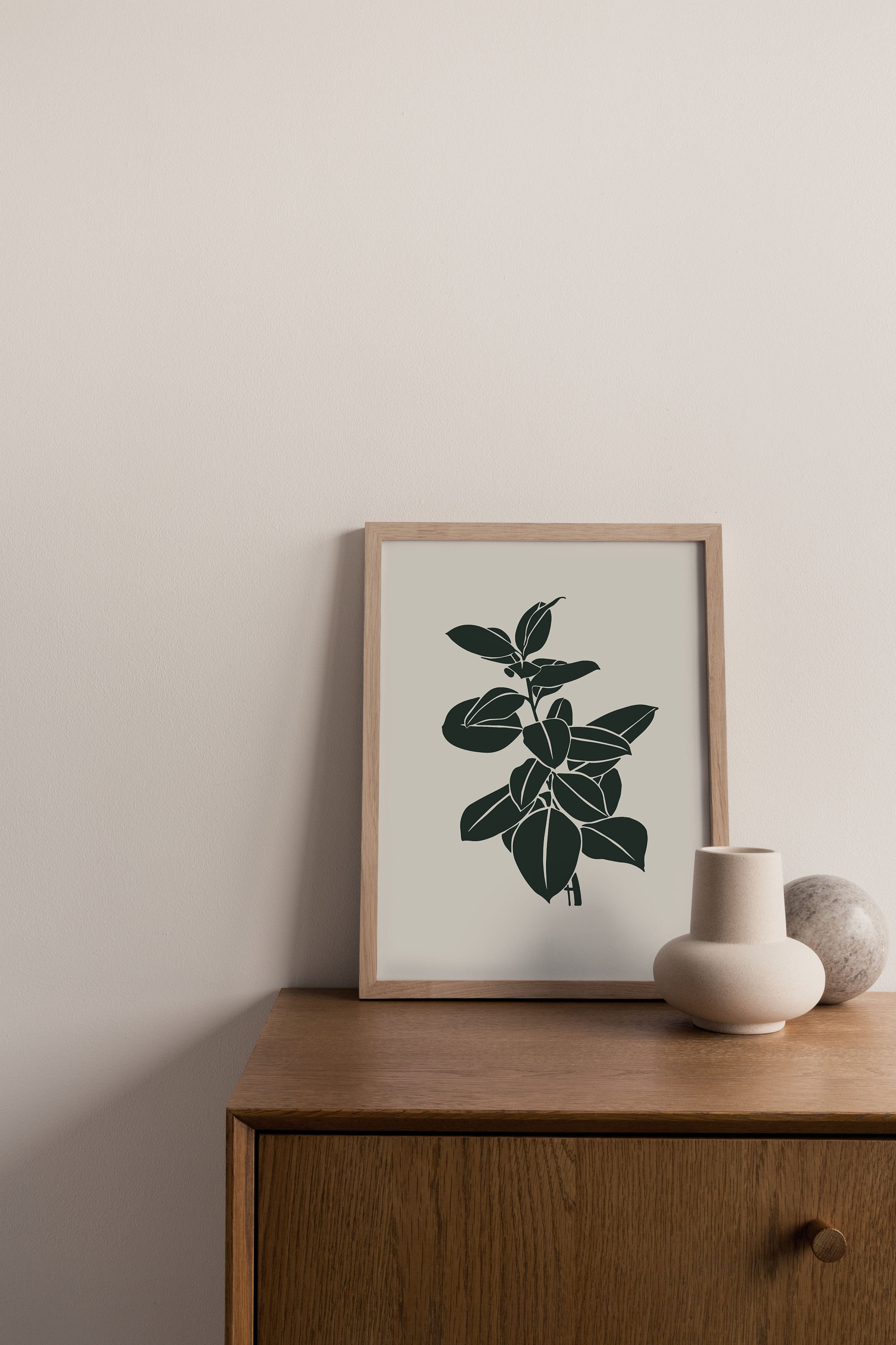 Rubber Tree Print Botanical Illustration Downloadable - Etsy