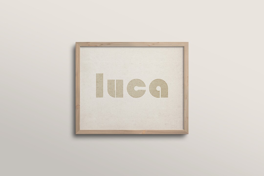 Custom Name Print | Retro Alphabet Name Print | Natural | Baby Name ...